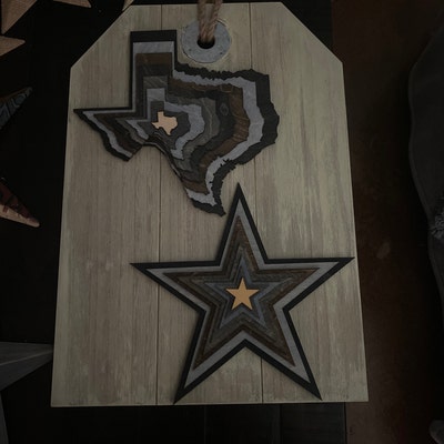 Texas Stacked State Wood 3D Table Art, Wall Art, Multi-color - Etsy