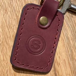 Personalized leather keychain leather initial keychain | Etsy