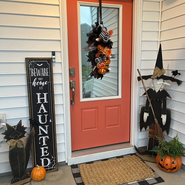 Witch and or Cat Porch Statue Halloween Porch Figure Decor - Etsy