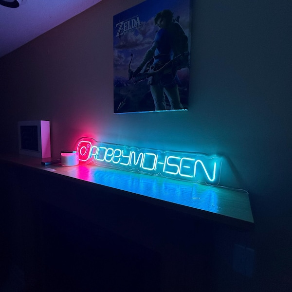 Gamer Neon Sign Custom, Game Room Decor, Personalized Gamer Tag Sign ...