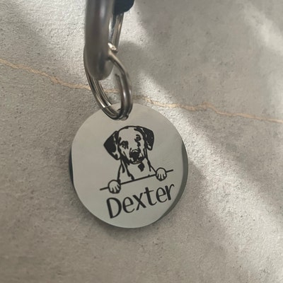 Dog Tag, Name Tag, Pet ID, Dog Name Disc, Engraved Stainless Steel ...