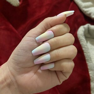 Tie Dye Press on Nails Pastel Nails Custom Press on Nails - Etsy