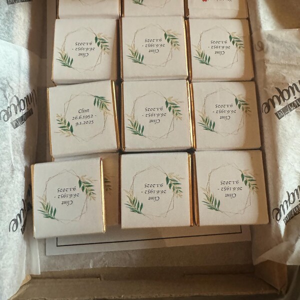 Business Custom Personalised Chocolate Favours Handmade Square Small ...