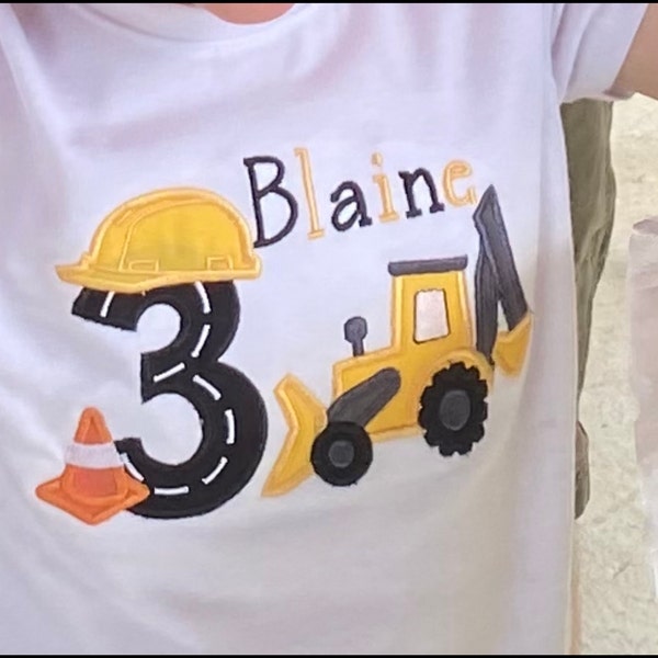 Number 3 Construction Digital Applique Embroidery File in 4x4 5x7. - Etsy