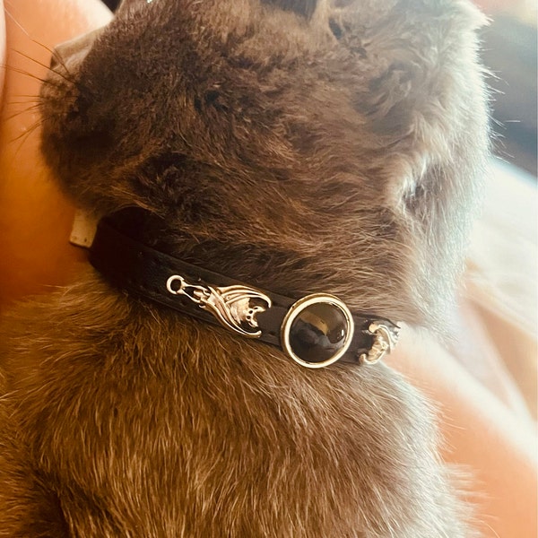 Witchy Cat Collar With Vampire Bat, Adjustable - Etsy