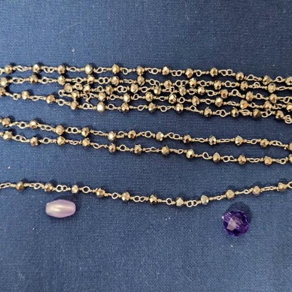 Multi Crystal Bead Thick Rosary Chain. Beaded Chain. Rope Chain ...