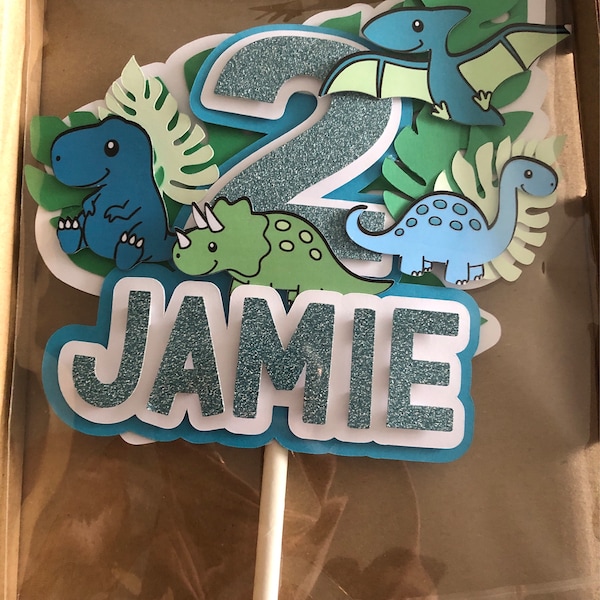 Dinosaur Theme Cake Topper - Birthday Decorations | Dino Party Decor ...