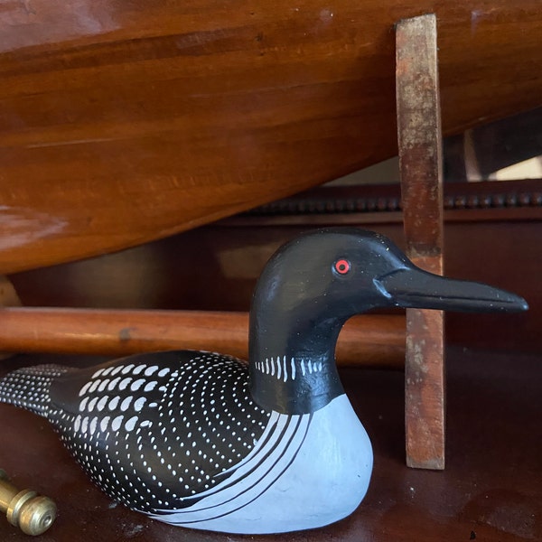Small Loon - 7"l- Hand Carved Wooden Bird - Etsy