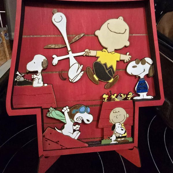 Snoopy 3D Art | 7-layer SVG Cut File | Laser Ready | Featuring Charlie ...