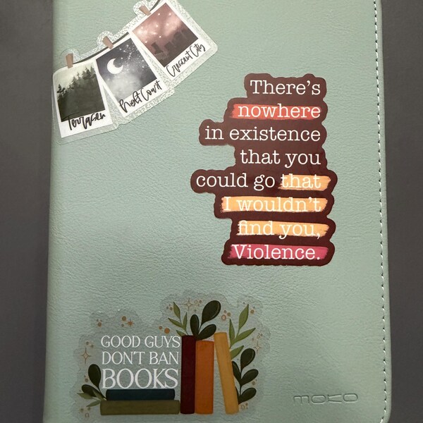 Good Guys Don't Ban Books Waterproof Sticker | Magical Bookish Laptop ...