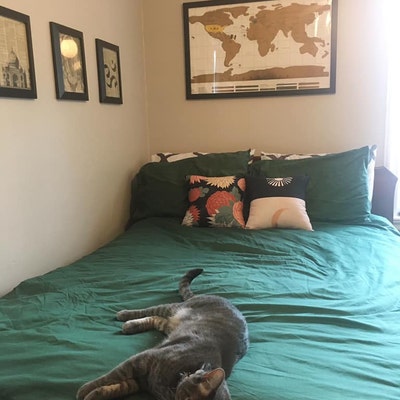 Abstract Art Pillow Cover, Vintage Japanese, Floral Botanical, Beige ...