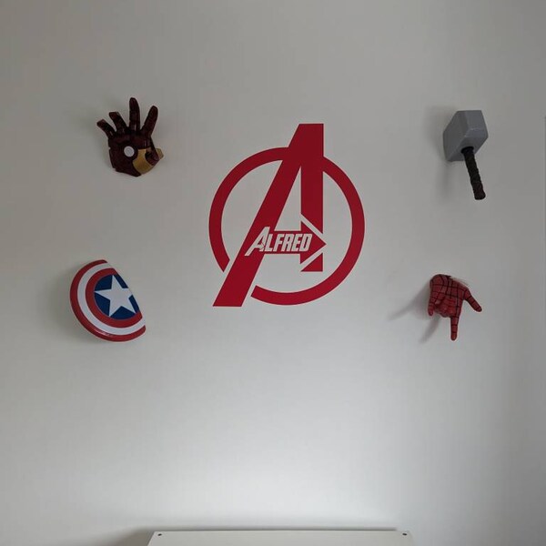 Personalised Avengers Superhero Inspired Kids Name Wall Vinyl Decal ...