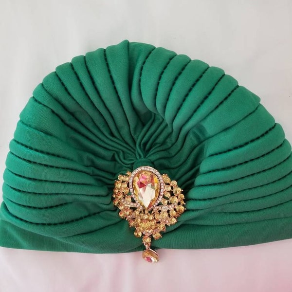 Stunning Gray Turban With Big Silk Flower, Glamorous Headpiece, Fashion ...