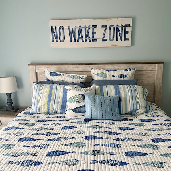 No Wake Zone Sign Rustic Ready-to-hang Hand-stretched Gallery Canvas ...