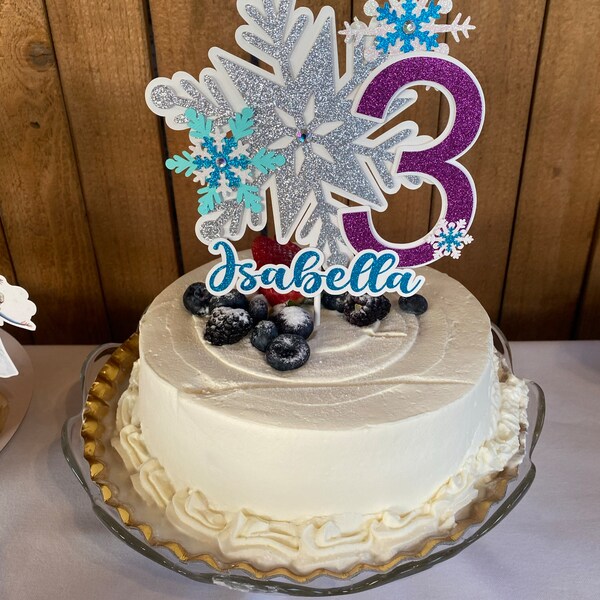 Frozen Snowflake Cake Topper - Handmade - Frozen Party - Girl ...