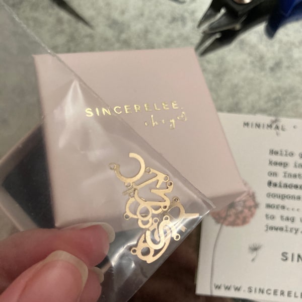 F1A Mini Letter Connectors • 14k Gold Filled or Sterling Silver Initial ...
