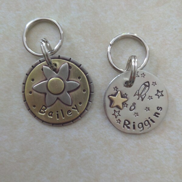 Custom Dog Id Tag- Pet Tag With Rocket and Star- Comet- Pet Id Tag - Etsy