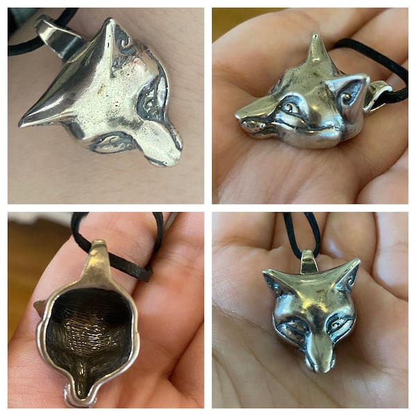 Fox Head Pendant in Sterling Silver, Bronze, or Pewter --- Norse/viking ...