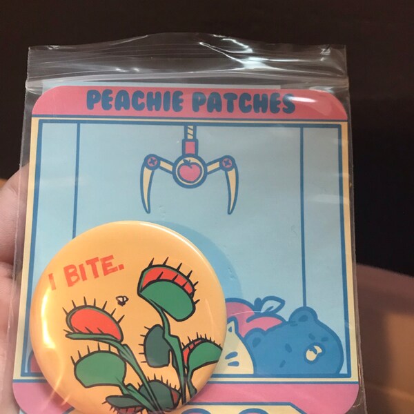 I Bite Pin Back Button for Clothes, Backpacks, Bags, Etc. 2.25 Inch ...