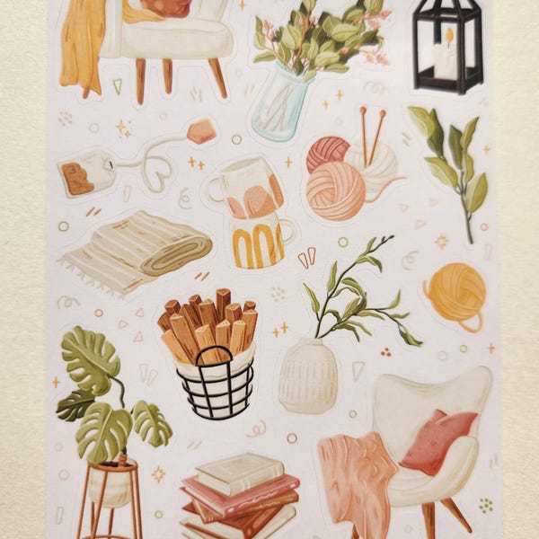 Sticker Sheet Coffee Break Sticker Breakfast Sticker Café Sticker ...