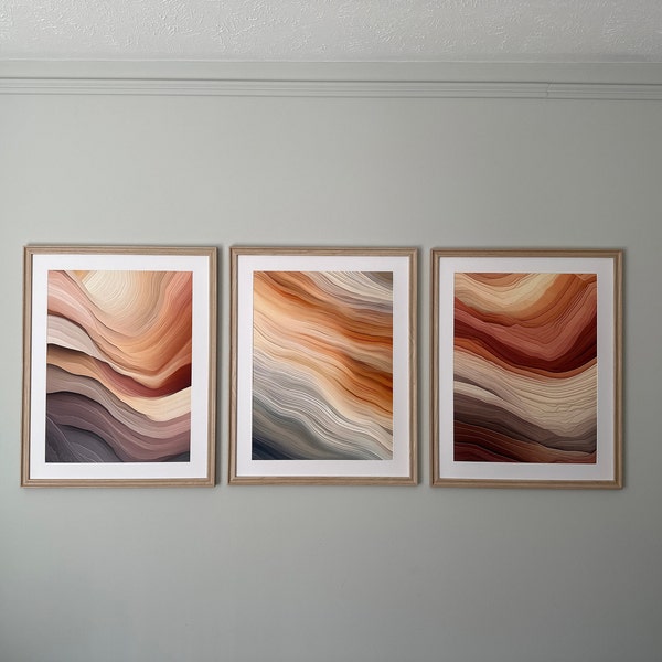 Abstract Tryptic Wall Art Set of 3, Colorful Wall Art, Printable Wall ...