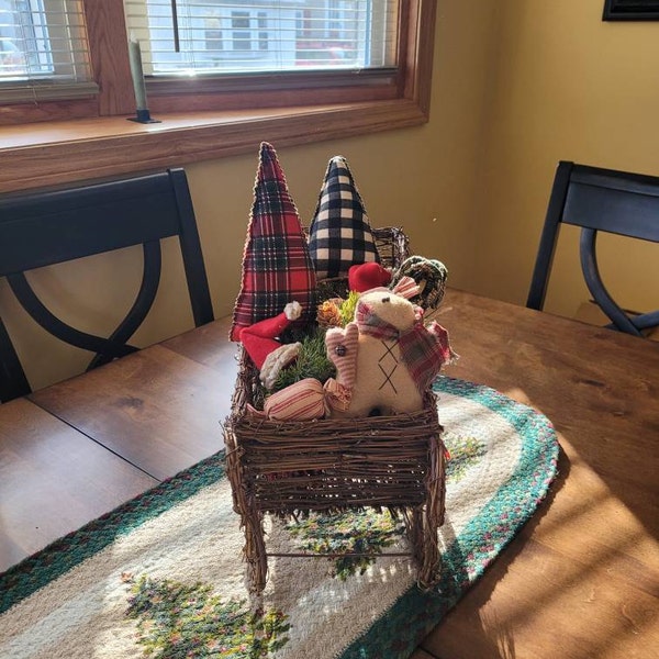 Santa Hat Ornament - Primitive Hat Bowl Filler - Christmas Tree Ornie ...