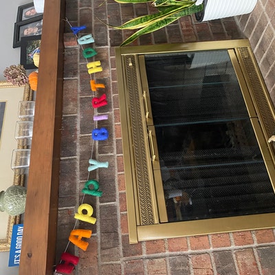 Felt Congratulations Banner Handmade Graduation Garland Blue and Yellow ...