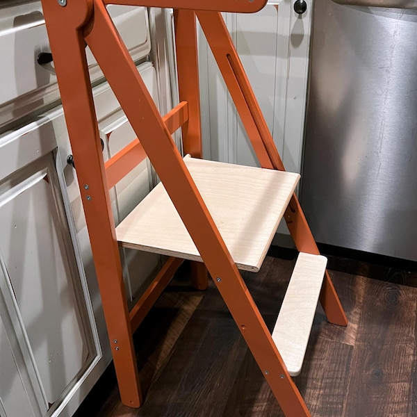 Foldable Learning Helper, Montessori Kitchen Tower Stool Step, Slim ...