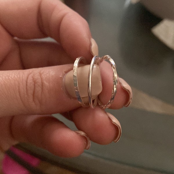 Sterling Silver Stacking Rings - Three Ring Band Set, Stackable Ring ...
