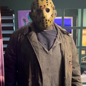 Overhead Jason VII Bloody Hood Mask Latex Halloween Horror Fancy Dress ...