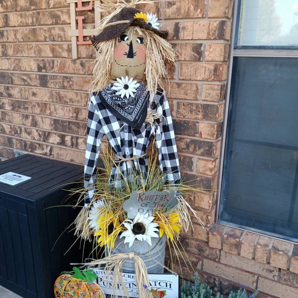 Fall Scarecrow DYI Wood Craft PATTERN Autumn Arrangement With Candle ...
