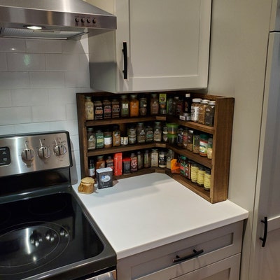 Corner Spice Rack Distressed and New Rustic Holds 45 or More Spices - Etsy