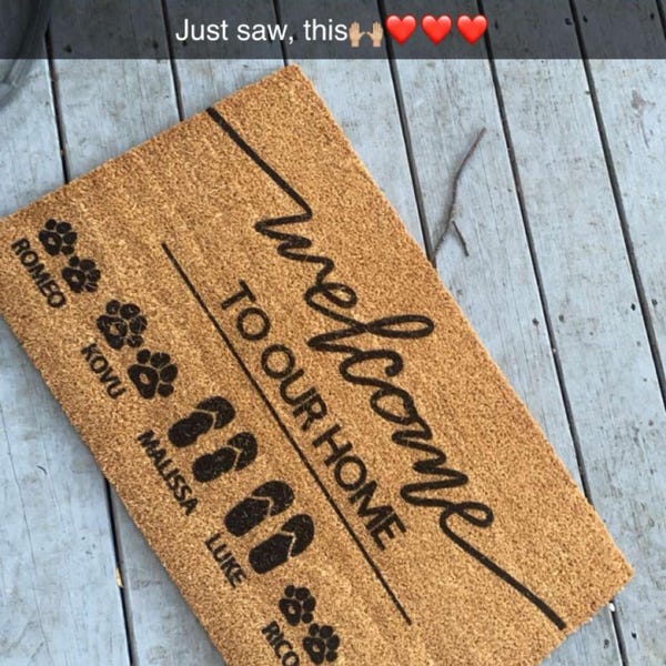 Custom Family & Pet Name Welcome Mat: Personalized Doormat - Etsy