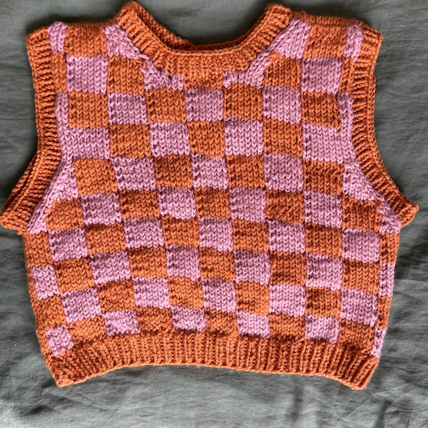 Meganfaithmakes Checkered Sweater Vest Knitting Pattern PDF (english ...
