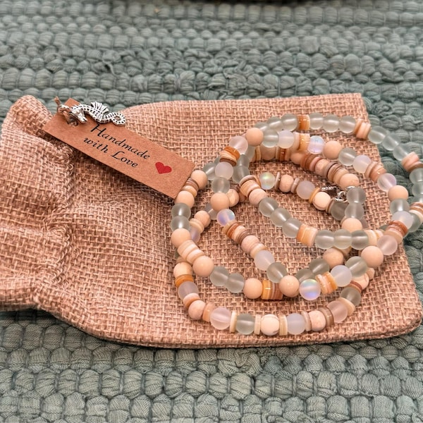 2 Beach Bracelets, Boho Bracelets, Sea Glass Bracelets, Beachy ...