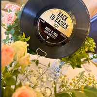 REAL 7 Vinyl Record Wedding Table Numbers/ Names Metallic Gold Label ...