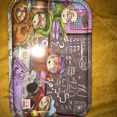 SOUTH PARK CLASSROM Metal Rolling Tray Medium Dunkees Joke Gift Roll ...