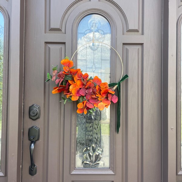 Modern Spring | Summer Hoop Wreath| Cosmos, Ranunculus and Roses Floral ...