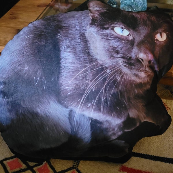 Custom Cat-shaped Throw Pillow, Personalized Cat Cushion, Custom Pet ...