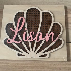 Personalized Seashell Wooden Sign, Nursery Name Sign, Baby Housewarming ...