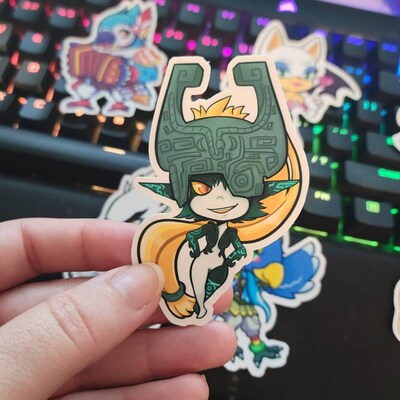 Chibi Link and Zelda Vinyl Sticker Legend of Zelda Breath of - Etsy