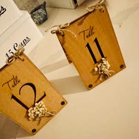 Eucalyptus & Floral Wood Wedding Table Numbers, Rustic Wedding Wooden ...