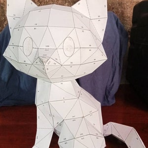 Cute Sitting Cat Papercraft Template Papercraft Cat Paper Cat Making ...