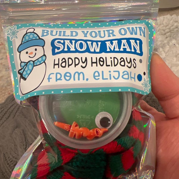 Christmas Party Favors, Build Your Own Snowman, Holiday Party Doh Craft ...
