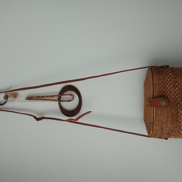 Trapeze Rattan Bag - Bali Bag - Straw Bag - Beach Summer Bag - Shoulder Boho Bag - Rattan Purse ...