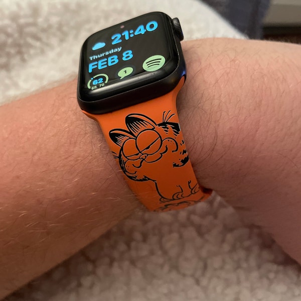 Garfield Laser Engraved Dual Color Silicone Watch Band for Apple ...