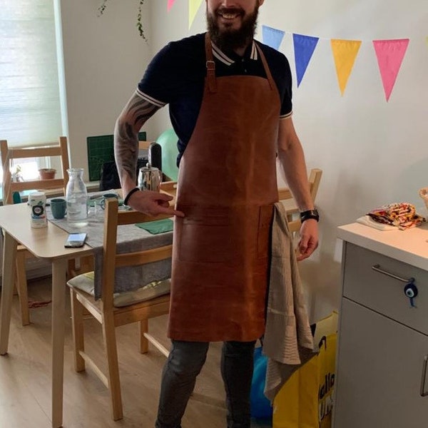 Leather Apron for Man ~ Housewarming Gift for Man ~ Personalize Apron ...