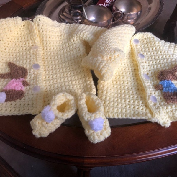 CROCHET PATTERN for the Pixie Rabbit Applique Crochet Applique Sewing Design Flat Cotton Tail ...