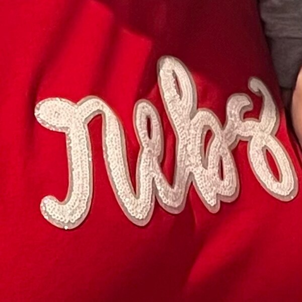 Orange Checkered Game Day Patch, Iron on Patch, Chenille Sequin Patch, DIY Patch, Preppy ...