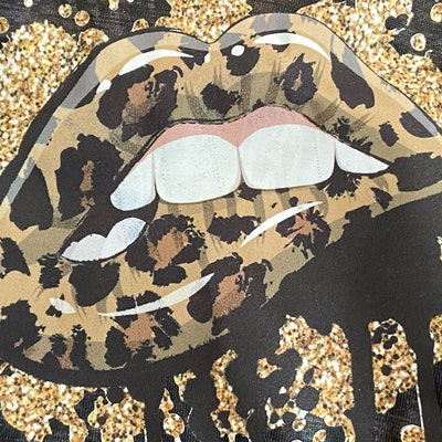 Leopard Lips Sublimation, Dripping Lips PNG, Leopard Dripping Lips ...